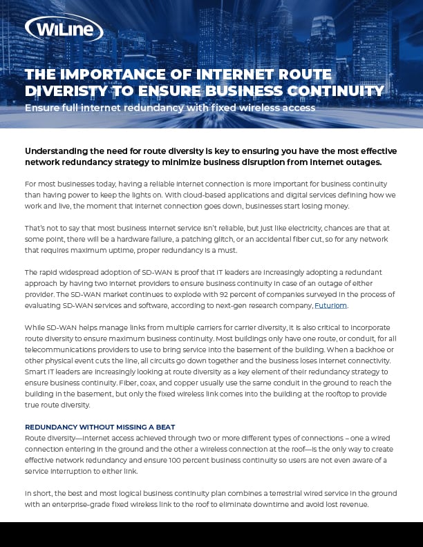 Learn How to Achieve True Internet Redundancy With Route Diversity